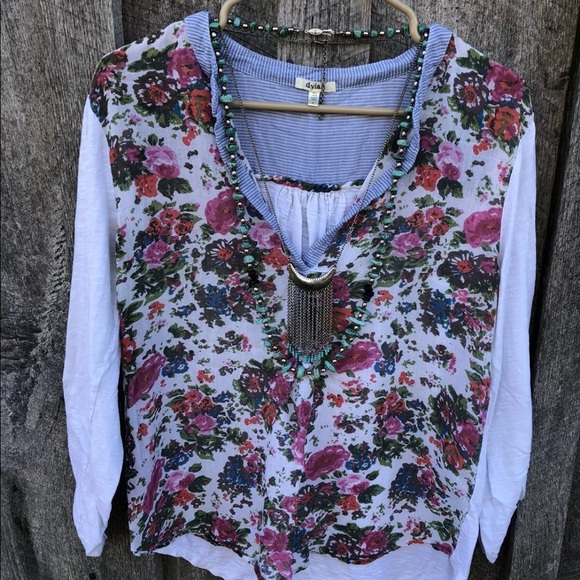 Sundance | Tops | Sundance Catalog Dylan L Floral Henley Blouse Top ...